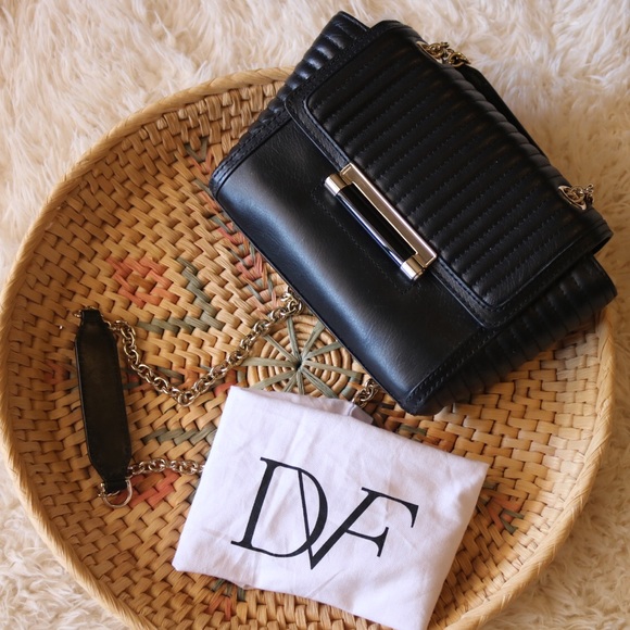 Diane Von Furstenberg | Bags | Diane Von Furstenberg Black And Gold ...